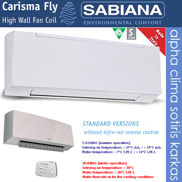 Carisma Fly fan coil επίτοιχα εμφανή τύπου - Alpha Clima Sotiris Karkas ...